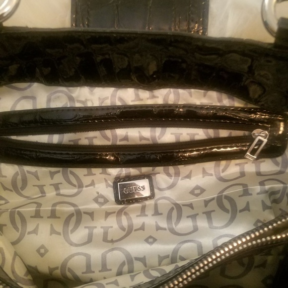 Guess | Bags | Guess Handbag Purse Large Black Silver | Poshmark